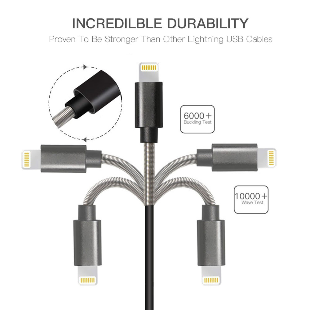 APPHONE Aluminum Alloy Spring TPE USB A To Lightning Cable | Apphone