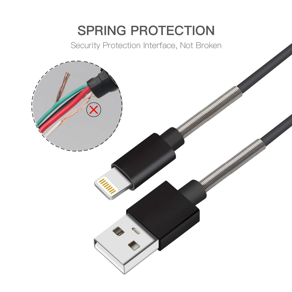 APPHONE Aluminum Alloy Spring TPE USB A To Lightning Cable | Apphone
